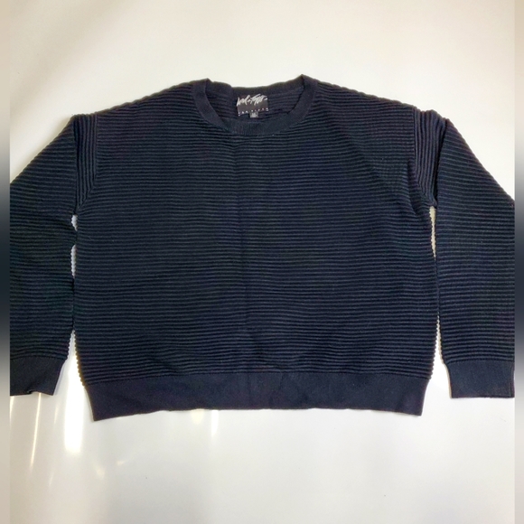 Lord & Taylor | Sweaters | Lord Taylor Cotten Stripe Knit Crewneck Crop ...